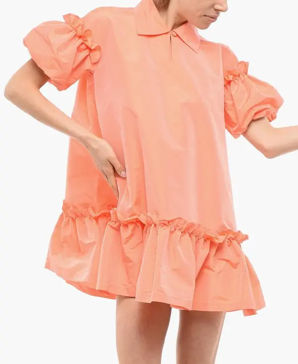 VIKTOR  ROLF Ruffle-trim Short-puff Sleeve Minidress