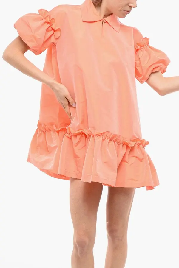 VIKTOR  ROLF Ruffle-trim Short-puff Sleeve Minidress