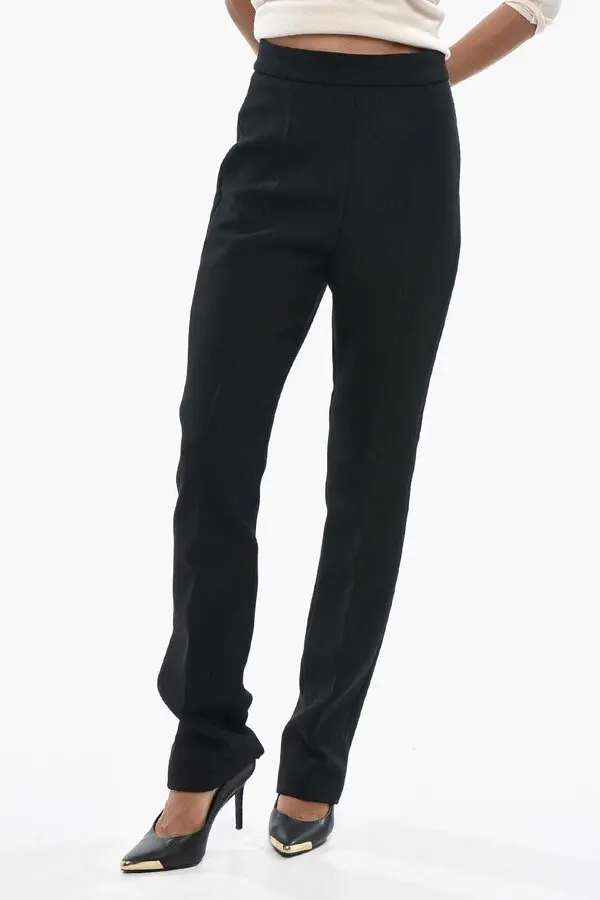 Max Mara Back-zip Trousers - Black