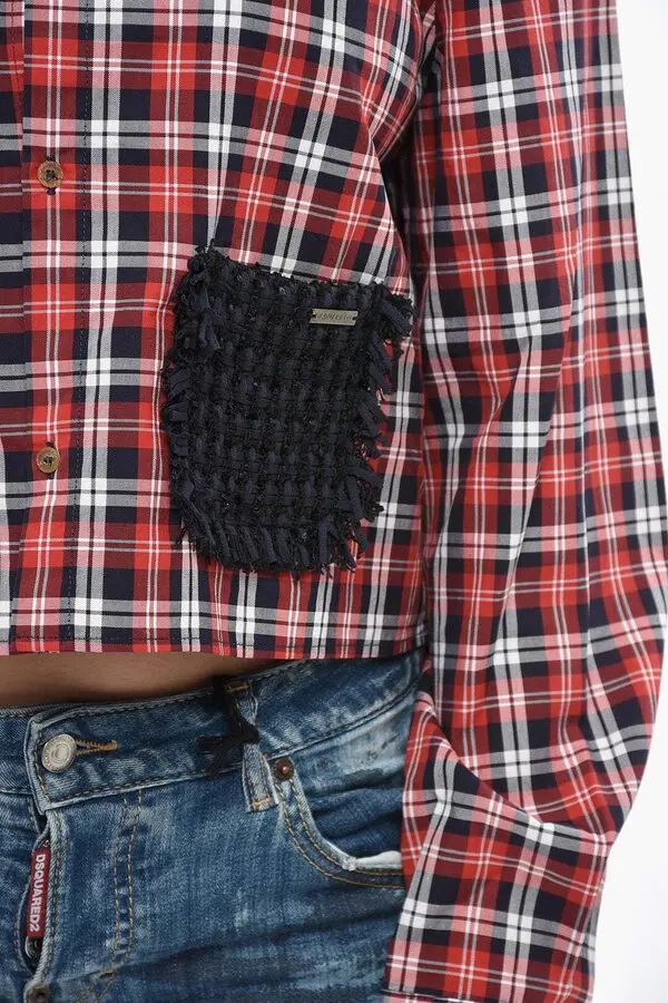 Dsquared2 Checked Shirt With Fringed Pockets