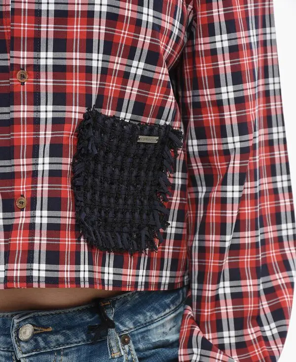 Dsquared2 Checked Shirt With Fringed Pockets