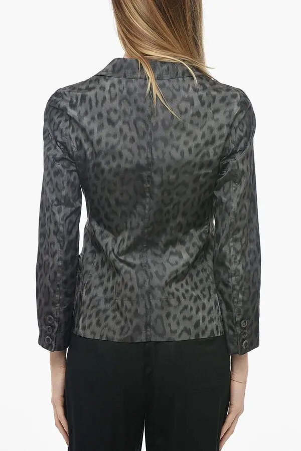 Dior Unlined Silk Blazer With Animalier Print
