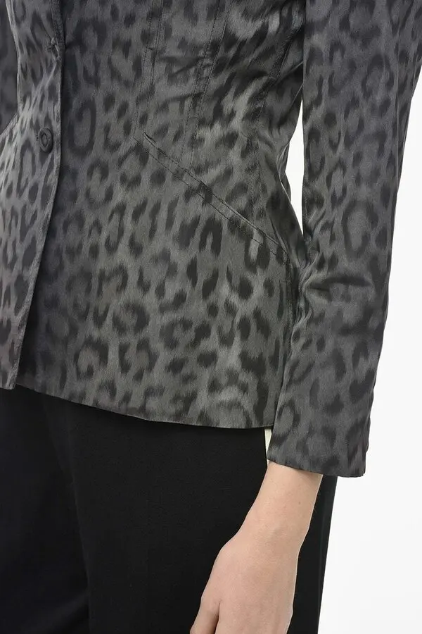 Dior Unlined Silk Blazer With Animalier Print