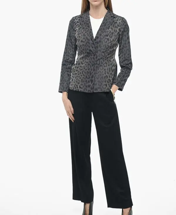 Dior Unlined Silk Blazer With Animalier Print