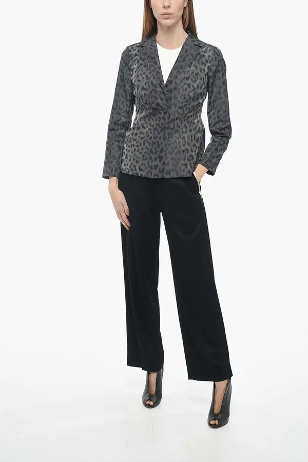 Dior Unlined Silk Blazer With Animalier Print
