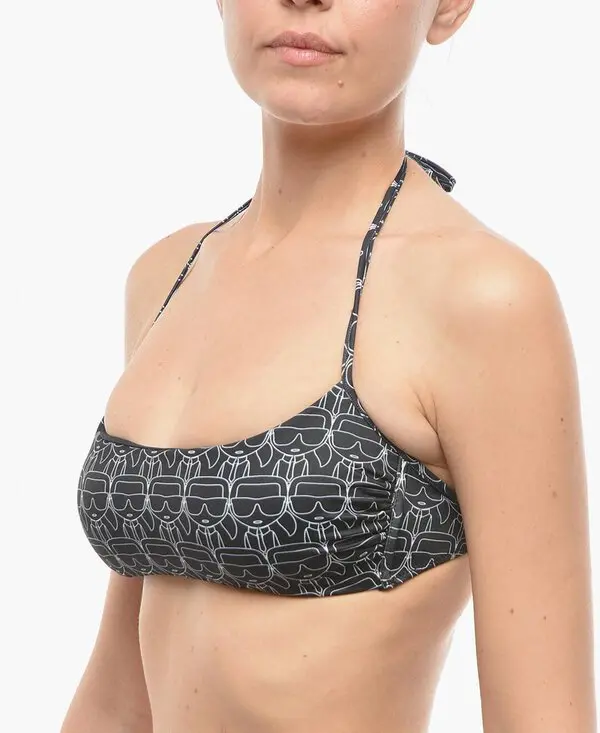 Karl Lagerfeld Halter All-over Print Bikini Top
