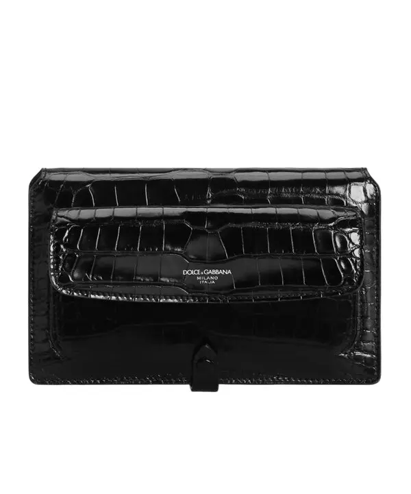 Dolce & Gabbana Dolce Gabbana Embossed Mini Crossbody Bag - Black