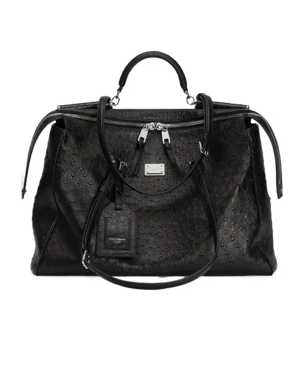 Dolce & Gabbana Vittoria Handbag In Ostrich Leather