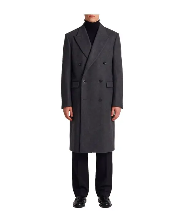 LARDINI Double-breasted Long Coat - Black