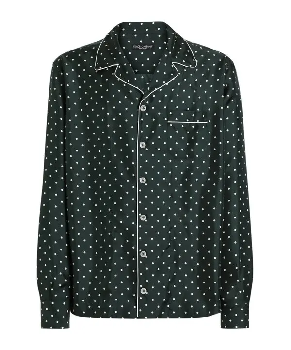 Dolce & Gabbana Polka-dot-print Silk Twill Hawaii Shirt