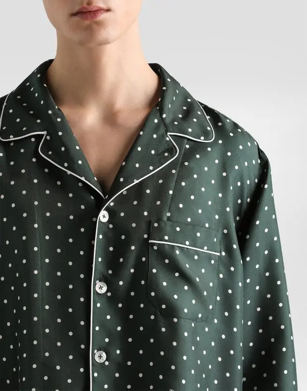 Dolce & Gabbana Polka-dot-print Silk Twill Hawaii Shirt