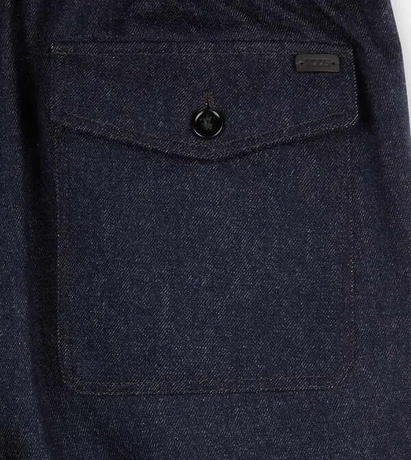 TOD'S Trousers In Wool Denim With Drawstring