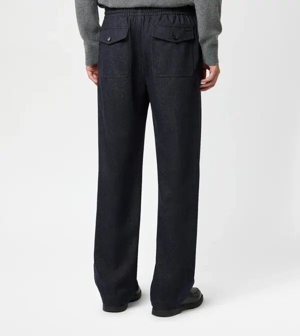 TOD'S Trousers In Wool Denim With Drawstring