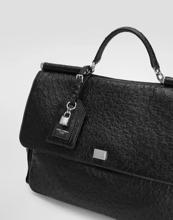 Dolce & Gabbana My Sicily Ostrich Leather Handbag
