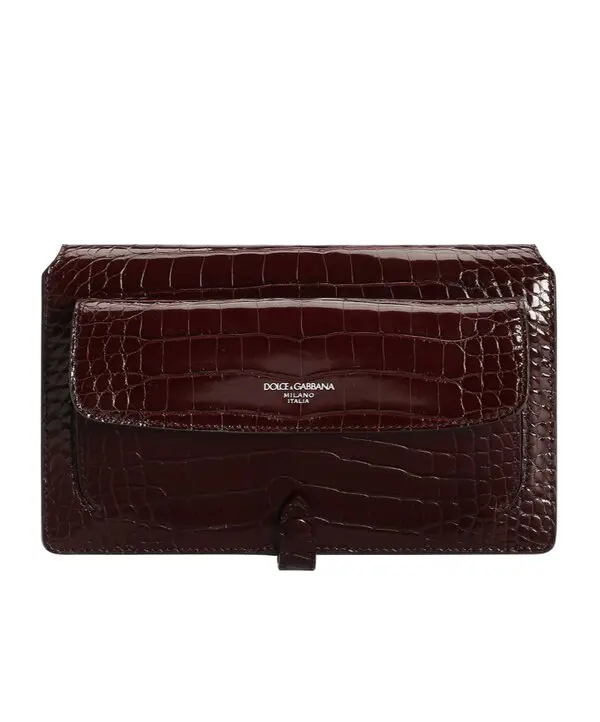 Dolce & Gabbana Alligator Crossbody Minibag - Brown