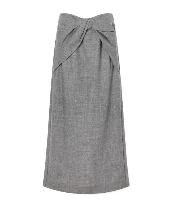 Tove Wool-fresco Midi Skirt - Gray