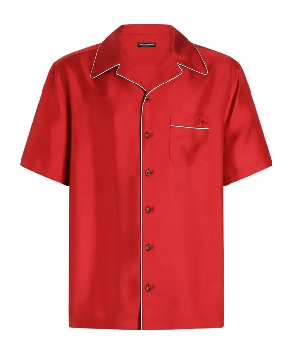 Dolce & Gabbana Hawaii Silk Twill Shirt - Red