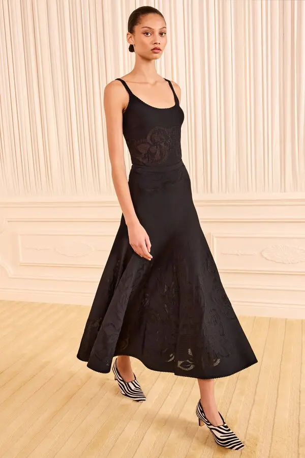 Ulla Johnson Rosina Midi Knit Skirt - Noir