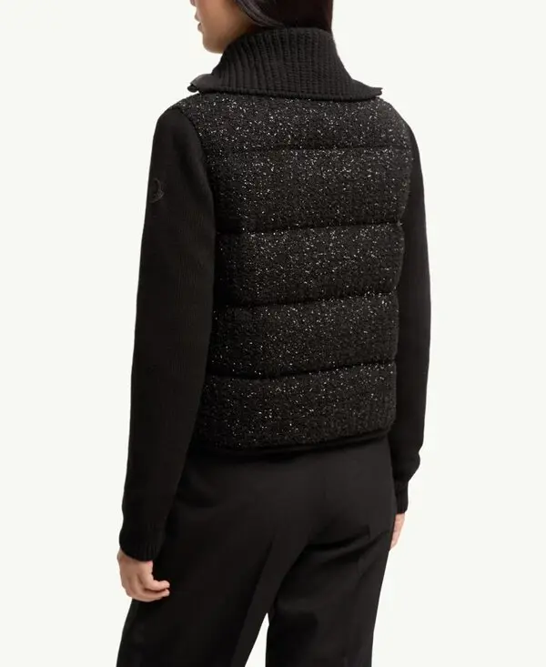 Moncler Wool Cashmere Blend Down Cardigan