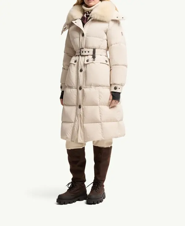 Moncler Gelisette Shearling-trimmed Long Down Jacket