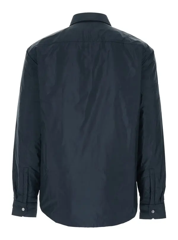 BOSS Blue Jacket With Classic Collar And Button Closure On The Front In Tech Fabric For