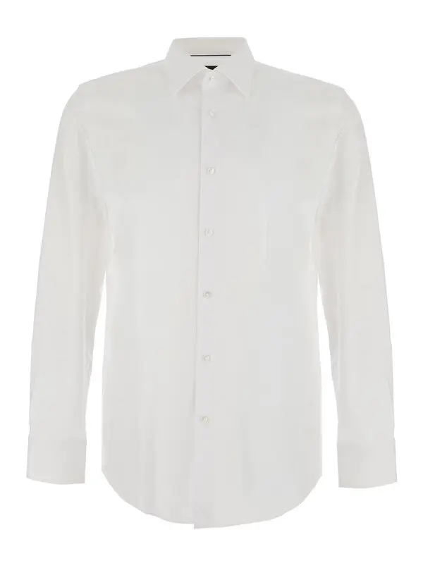BOSS Shirt With Pointed Collar And Long Sleeves In Cotton For
