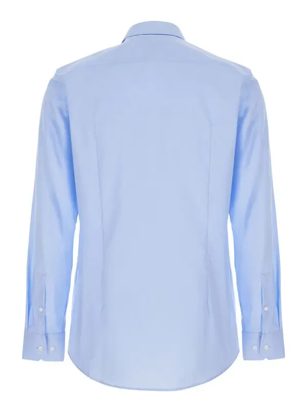 BOSS Hank' Light Shirt With Classic Collar And Curved Hem In Cotton For
