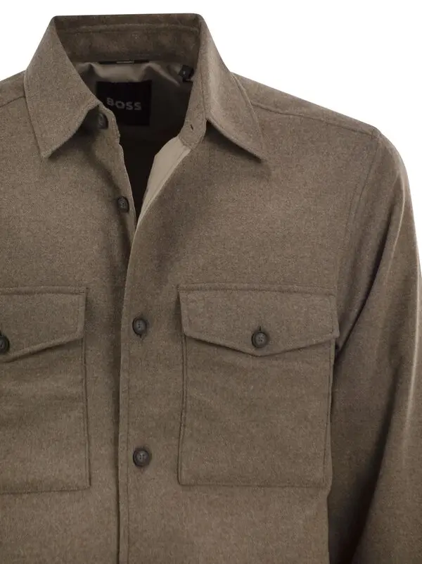 BOSS Virgin Wool-blend Overshirt With Patch Pockets
