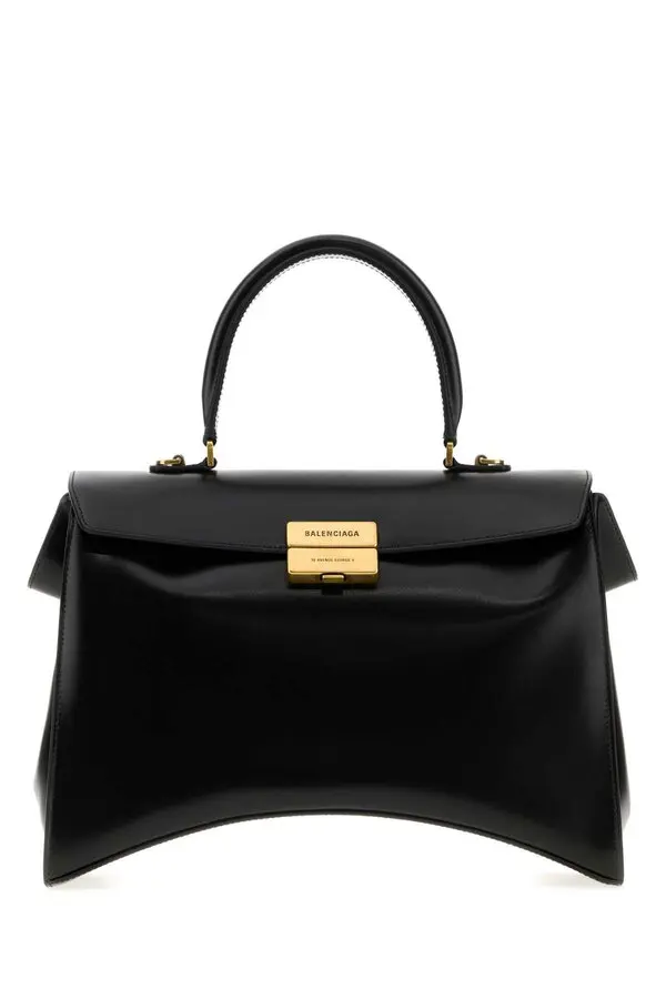 Balenciaga Leather Medium Hourglass Avenue Handbag - Black