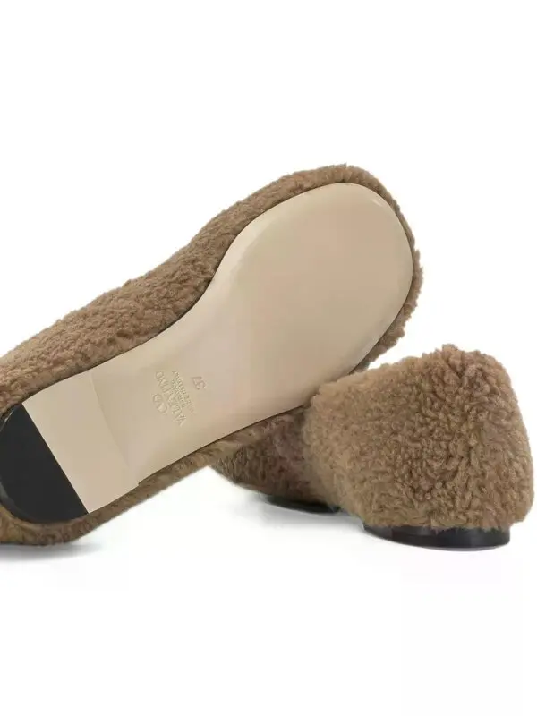 Valentino Garavani Vlogo Signature Ballet Flats - Brown