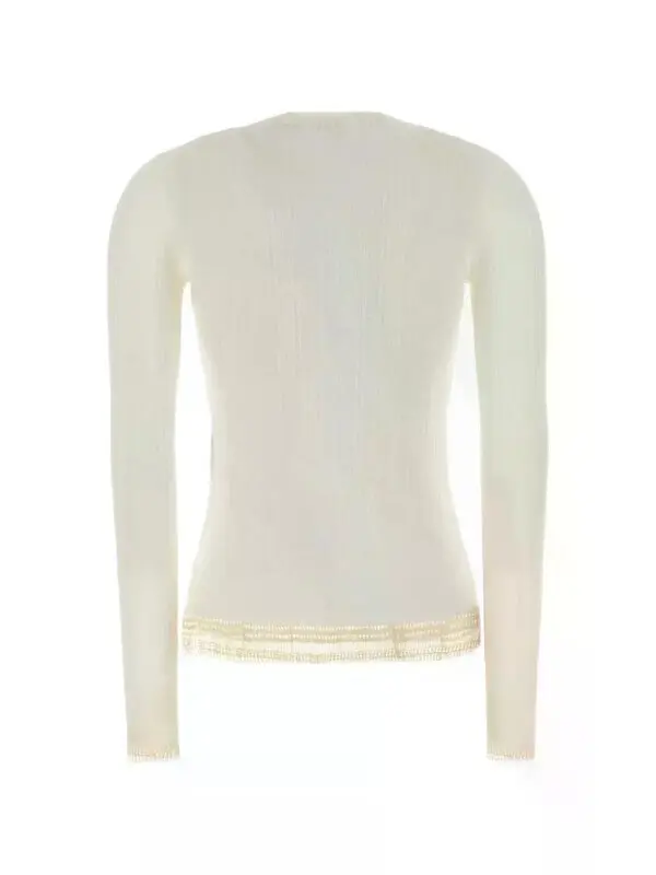 Chloé Ribbed-knit Lace-trim Top