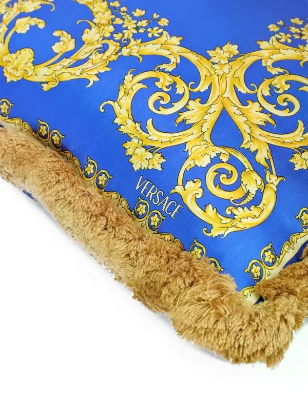 Versace Barocco-print Fringed Cushion
