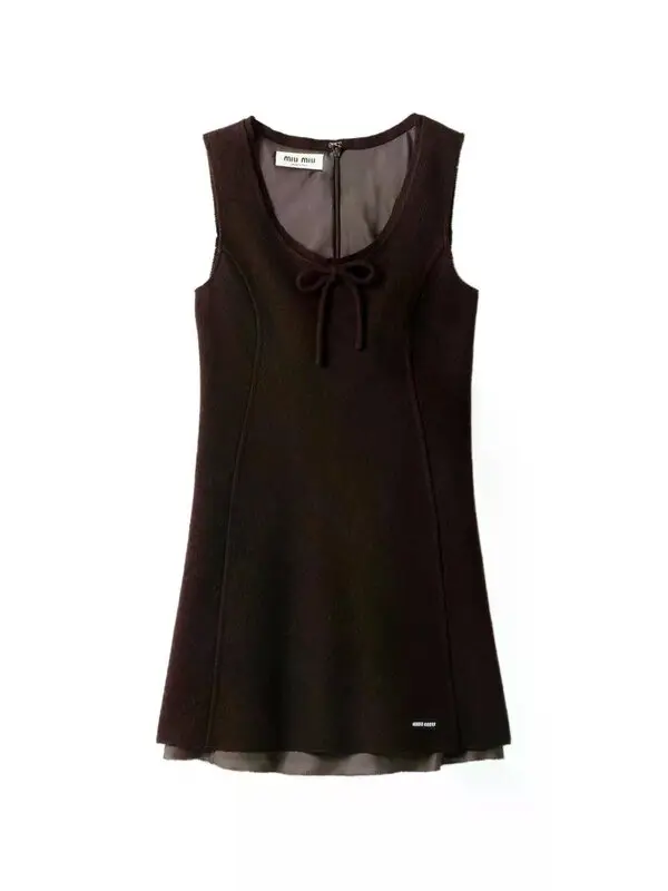 Miu Miu Felted Wool Dress - Brown