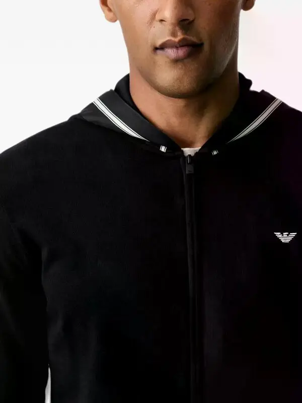 Emporio Armani Logo-embroidered Zip-up Hoodie
