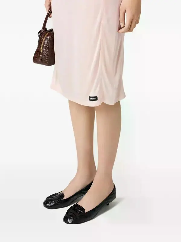 Miu Miu Logo-patch Midi Skirt