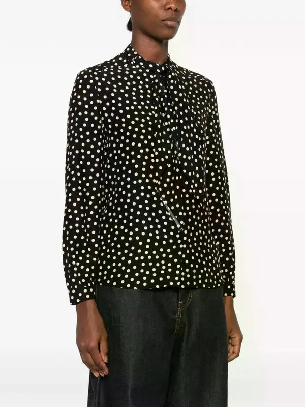 Tory Burch Polka-dot Pussy-bow Shirt