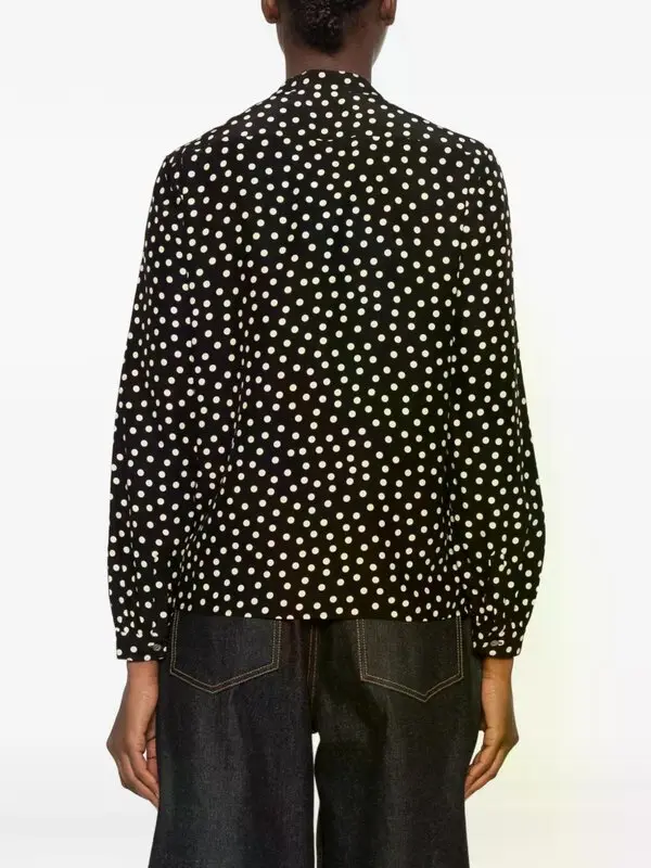 Tory Burch Polka-dot Pussy-bow Shirt