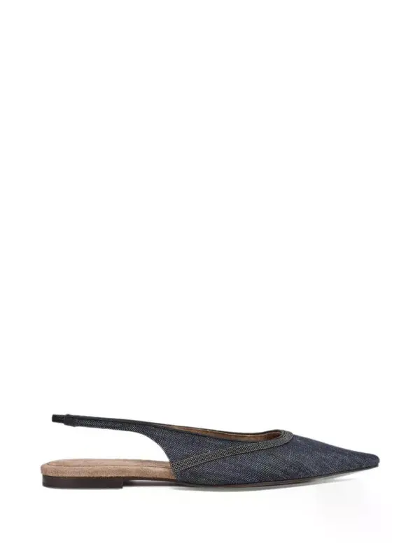 Brunello Cucinelli Pointed-toe Slingback Pumps - Blue