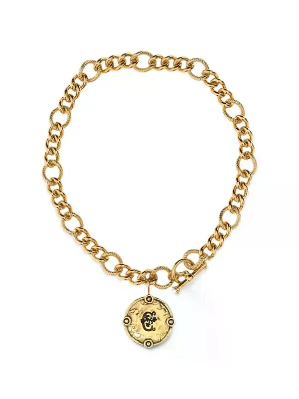 Chloé Coin Pendant Curb-link Necklace - Gold