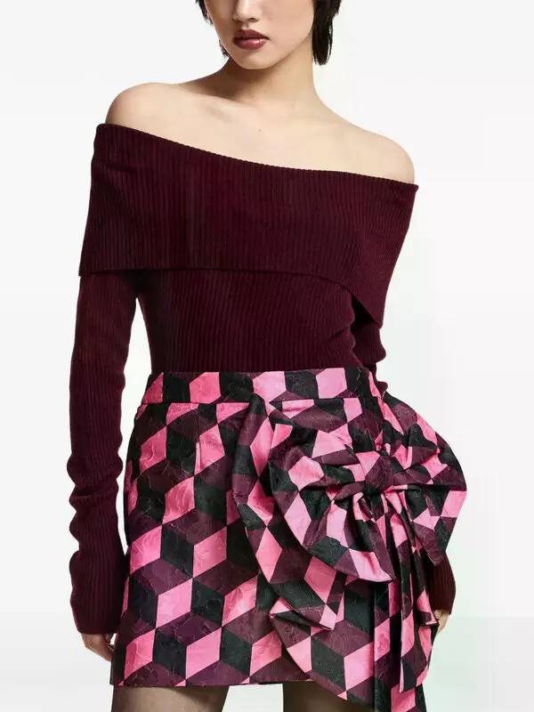 Essentiel Antwerp Killy Off-shoulder Ribbed-knit Sweater