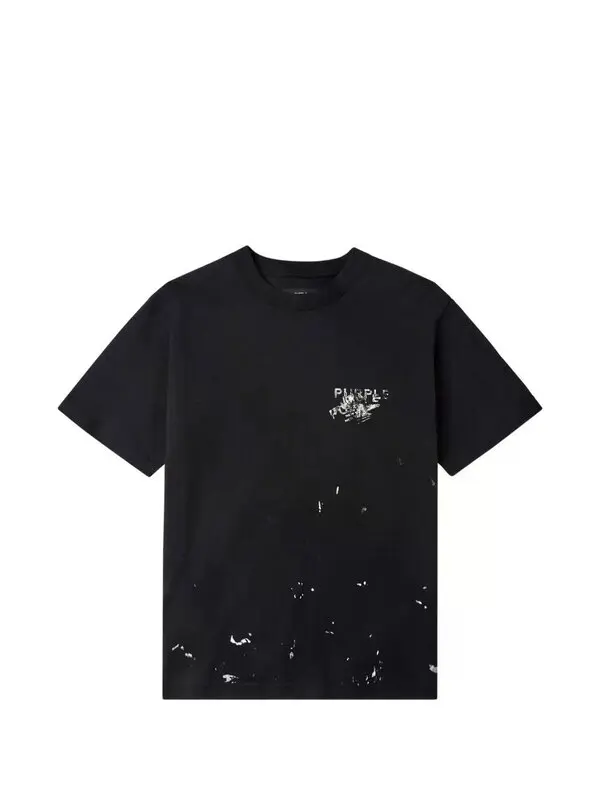 PURPLE BRAND Aftermath Paint-splatter Logo-print T-shirt