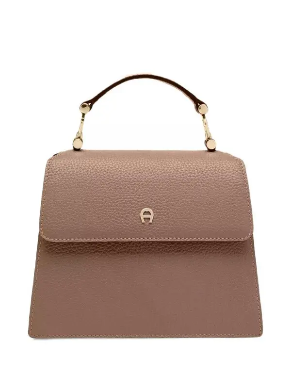 AIGNER Small Delia Grained Leather Tote Bag