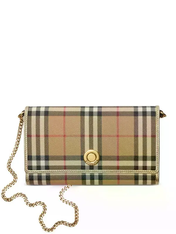 Burberry Check Chain-strap Wallet