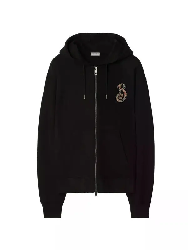 Burberry Check B Motif Cotton Zip Hoodie