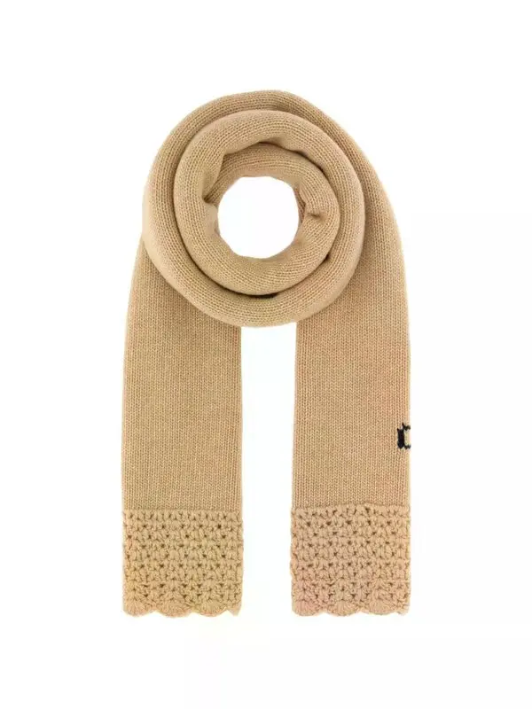 Chloé Crochet-trim Logo-embroidered Scarf