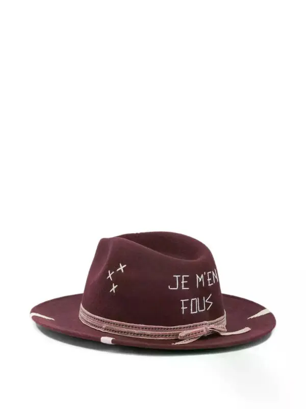 THE HAT GANG Je M'en Fous Embroidered Wool Hat