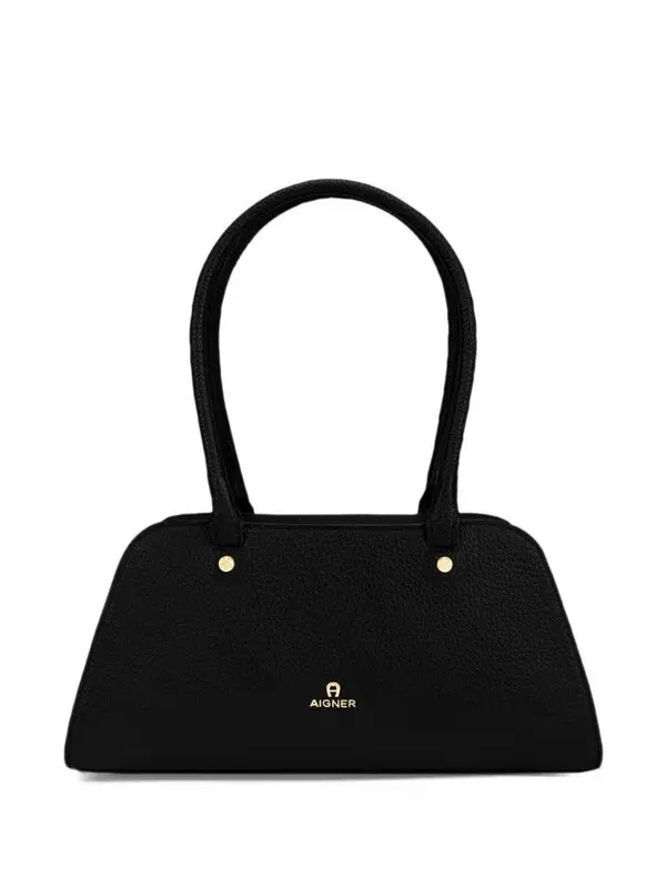 AIGNER Ivy Grainy Leather Tote Bag - Black