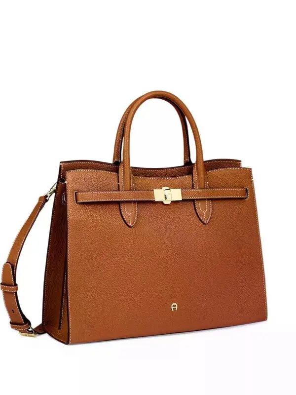 AIGNER Pebbled-leather Tote Bag