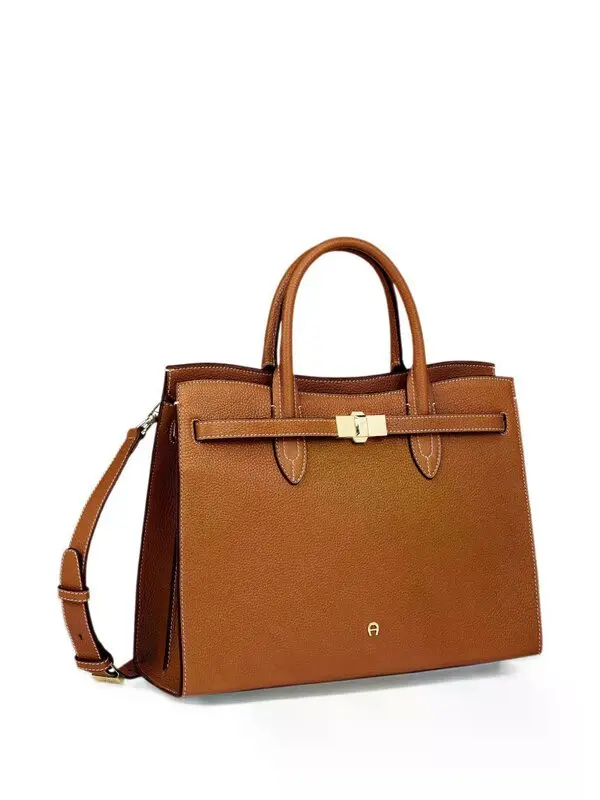 AIGNER Pebbled-leather Tote Bag