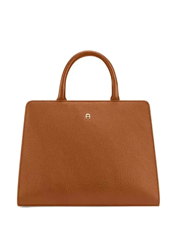 AIGNER Logo-plaque Pebbled-leather Shoulder Bag